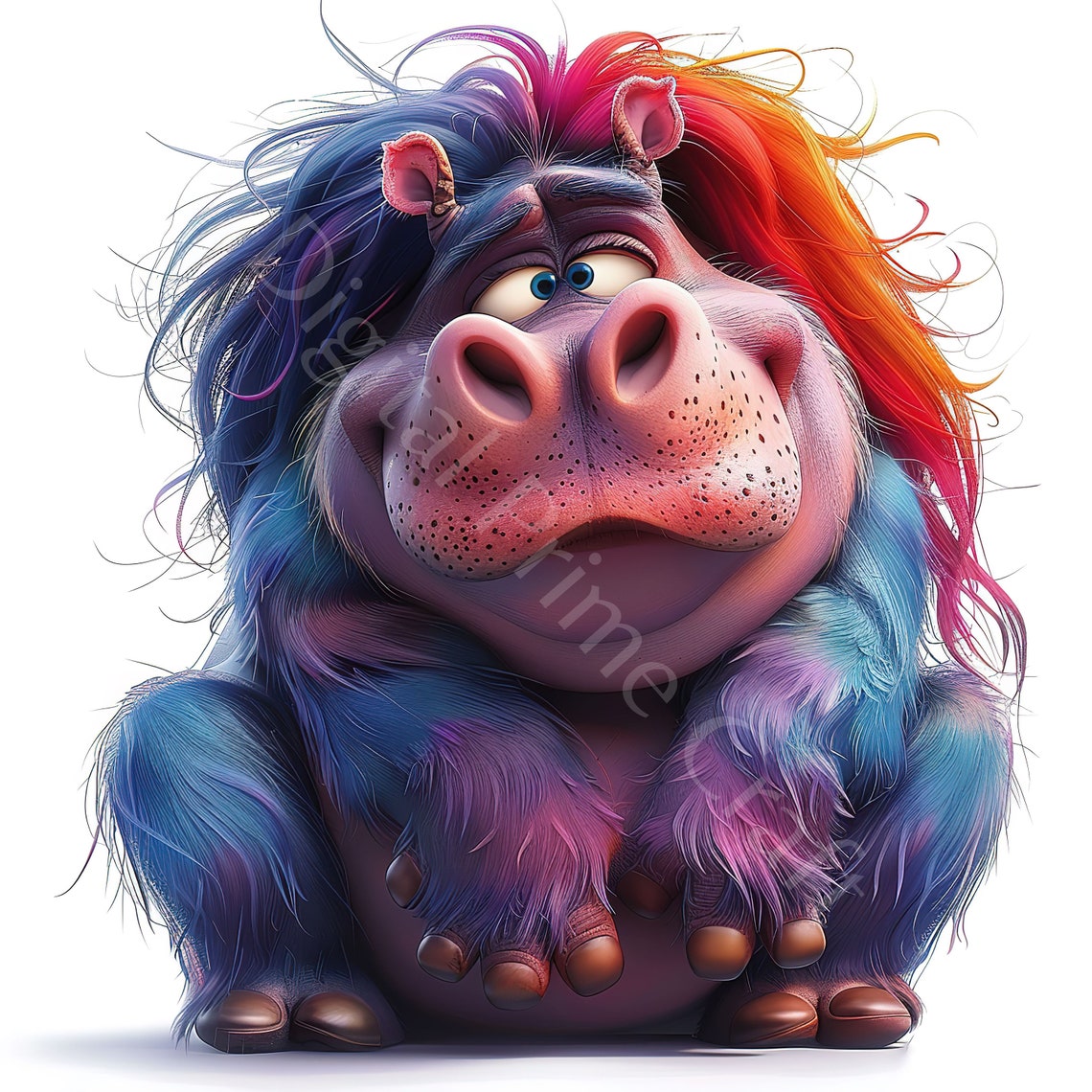 10 Funny Hippo Clipart, Hippo Clipart, High Quality Jpgs, Digital ...