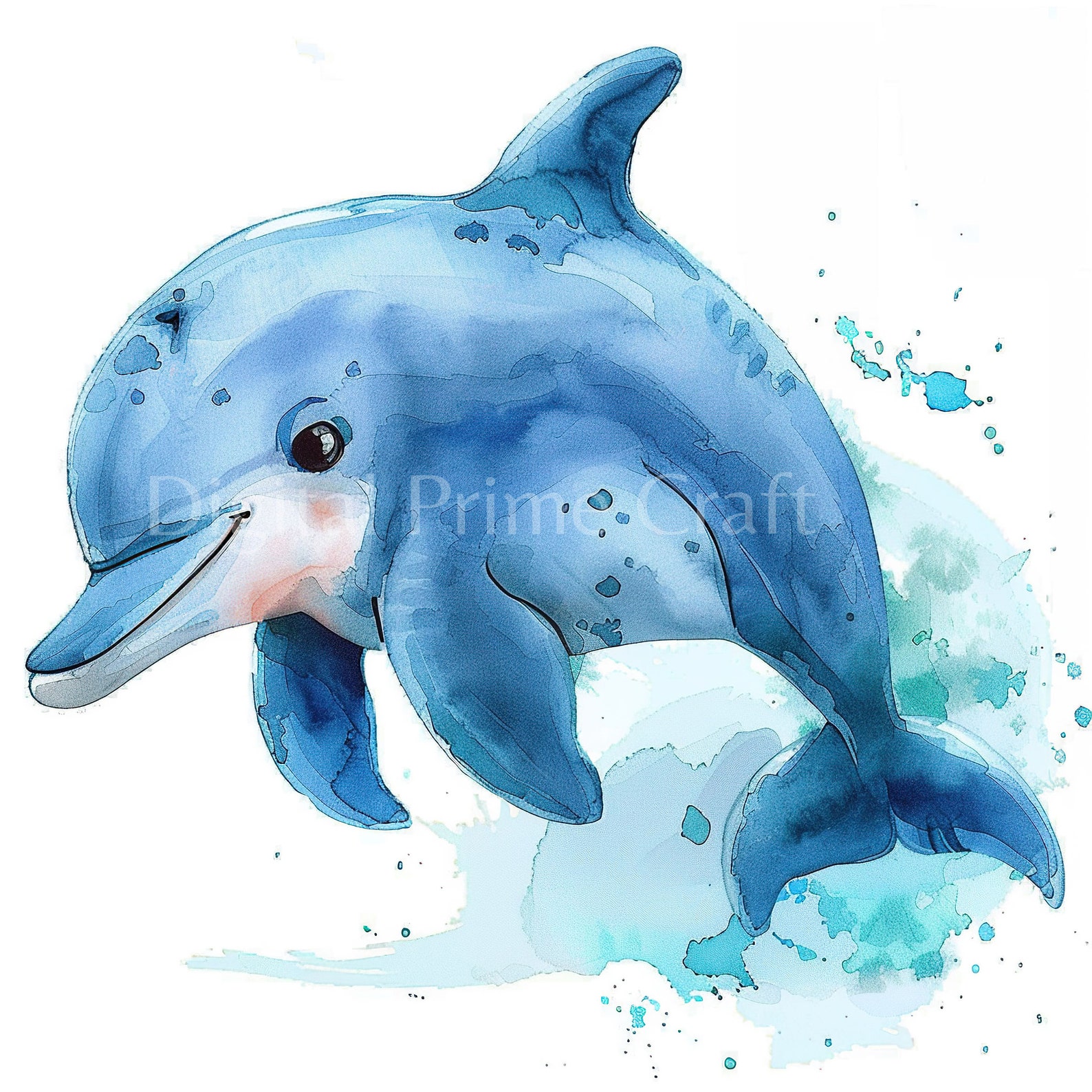 12 Watercolor Dolphin Clipart, High Quality Jpg Images, Digital ...