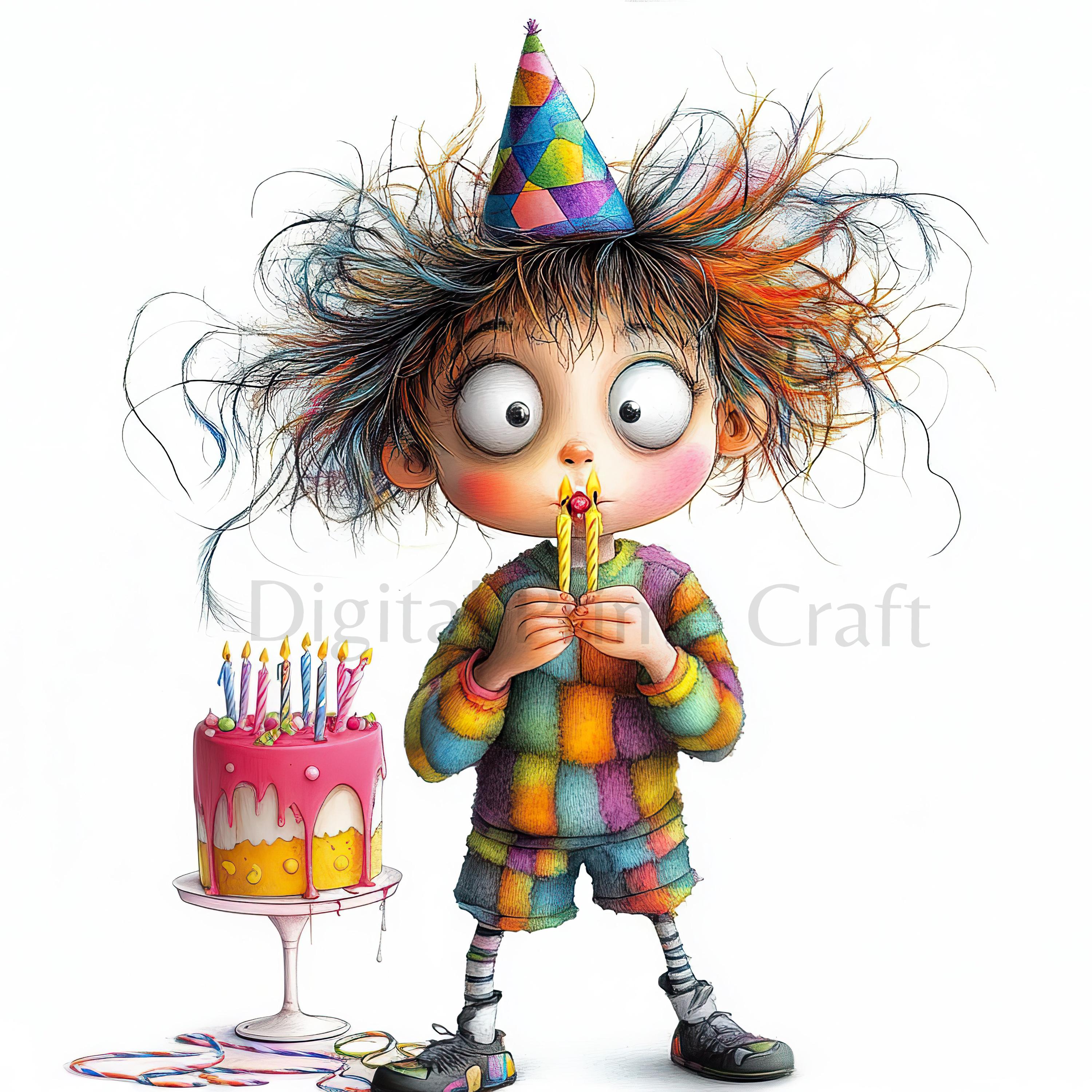 11 Quirky Birthday Clipart, Quirky Birthday Boy Clipart, High Quality ...