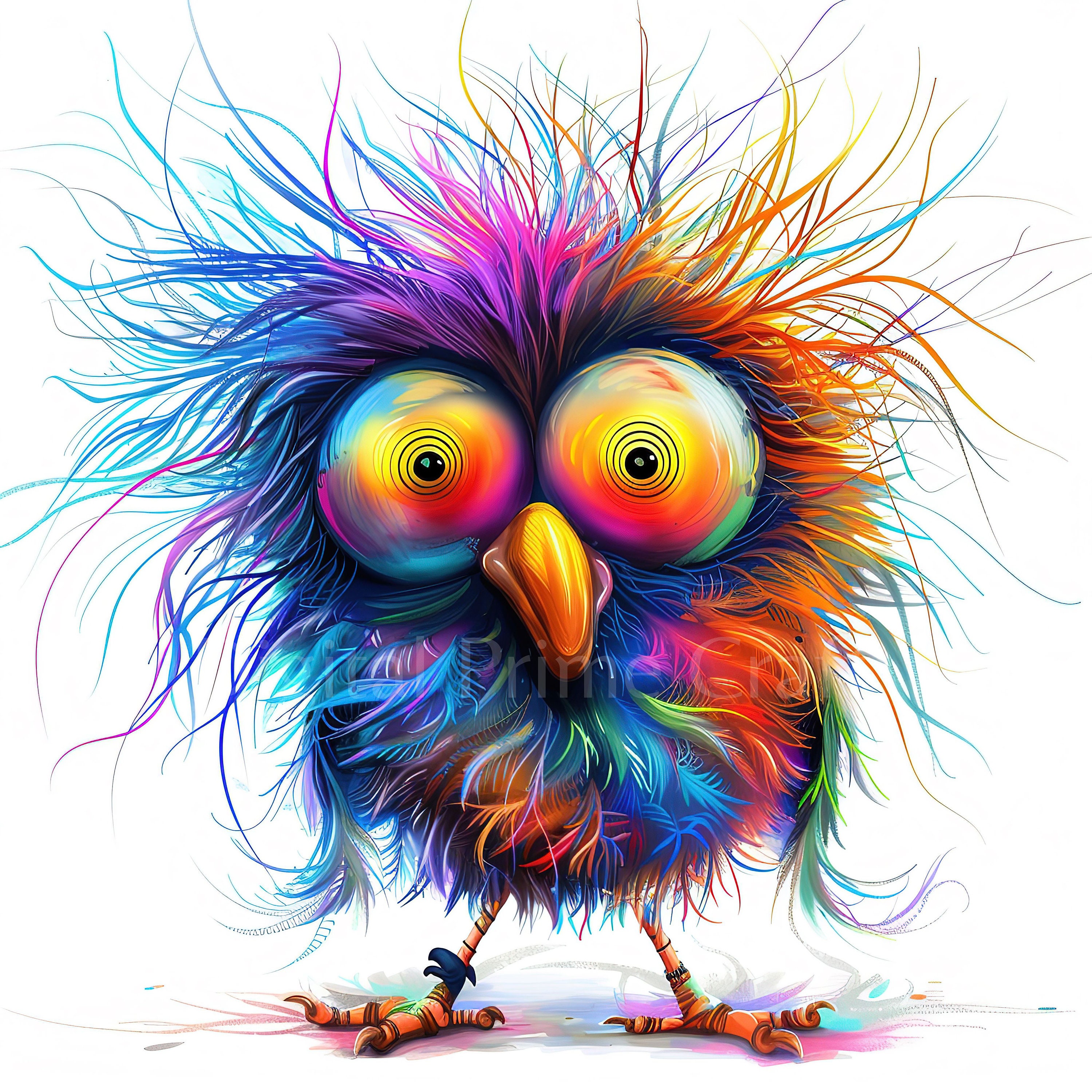 10 Crazy Colorful Bird Clipart, Funny Bird Clipart, High Quality Jpgs ...