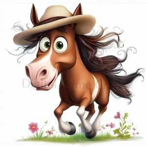 10 Crazy Horse Clipart, Funny Animal Clipart, High Quality Jpgs ...