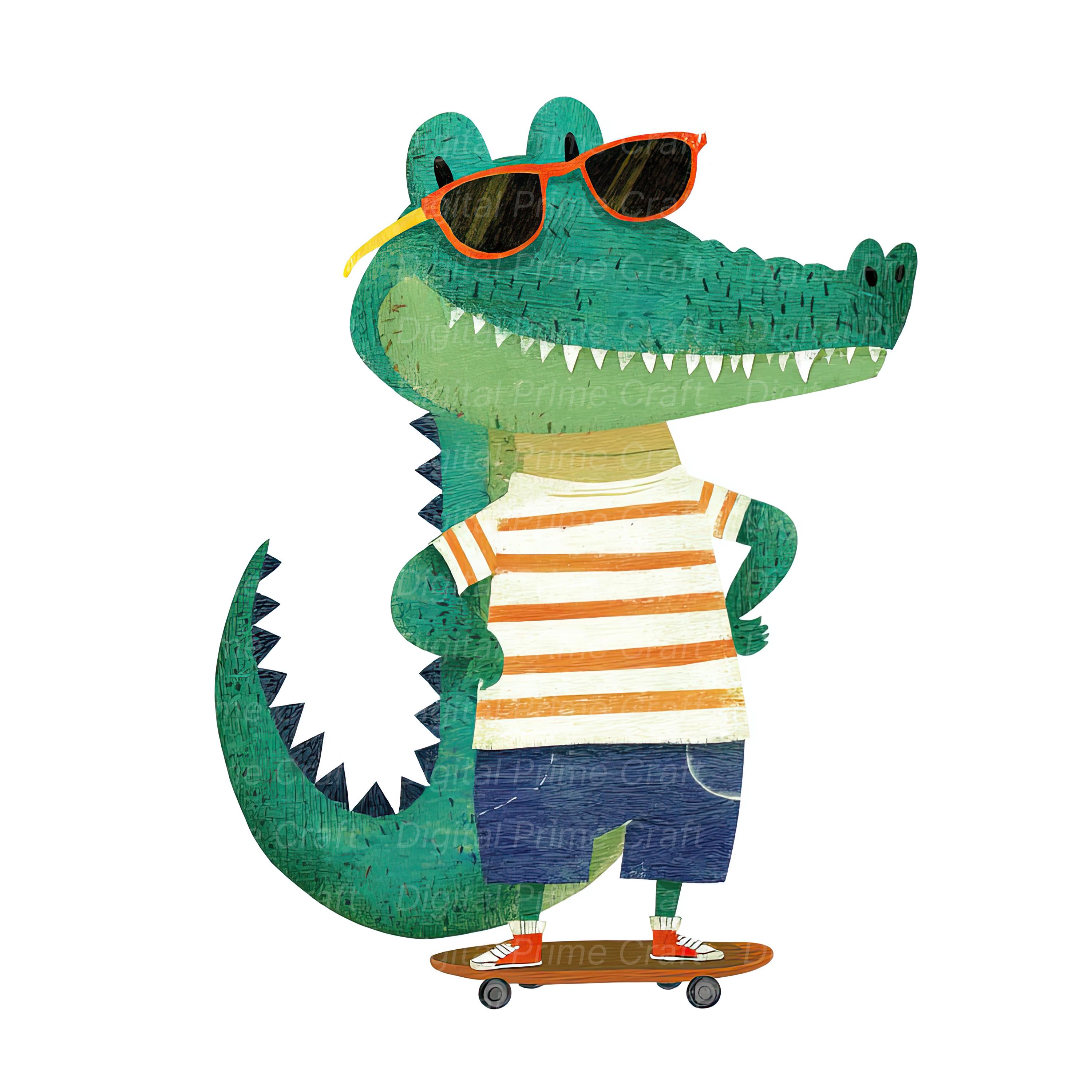10 Alligator Clipart, Crocodile Clipart, Nursery Decor, High Quality ...