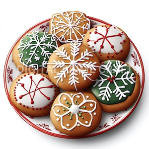10 Christmas Cookies Clipart, Christmas Clipart, JPG Files, Digital ...