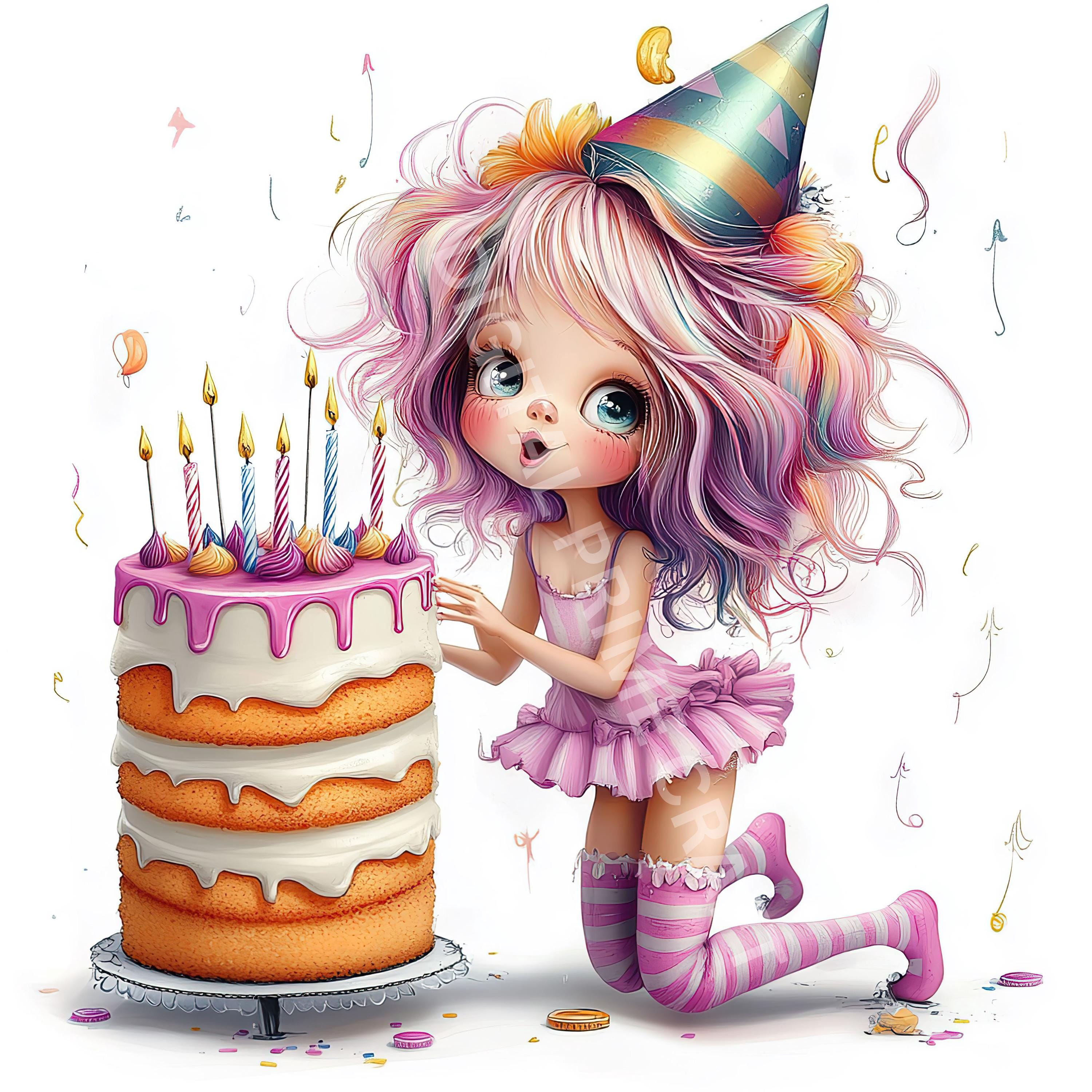 10 Quirky Birthday Cake Clipart, Birthday Clipart, High Quality Jpgs ...