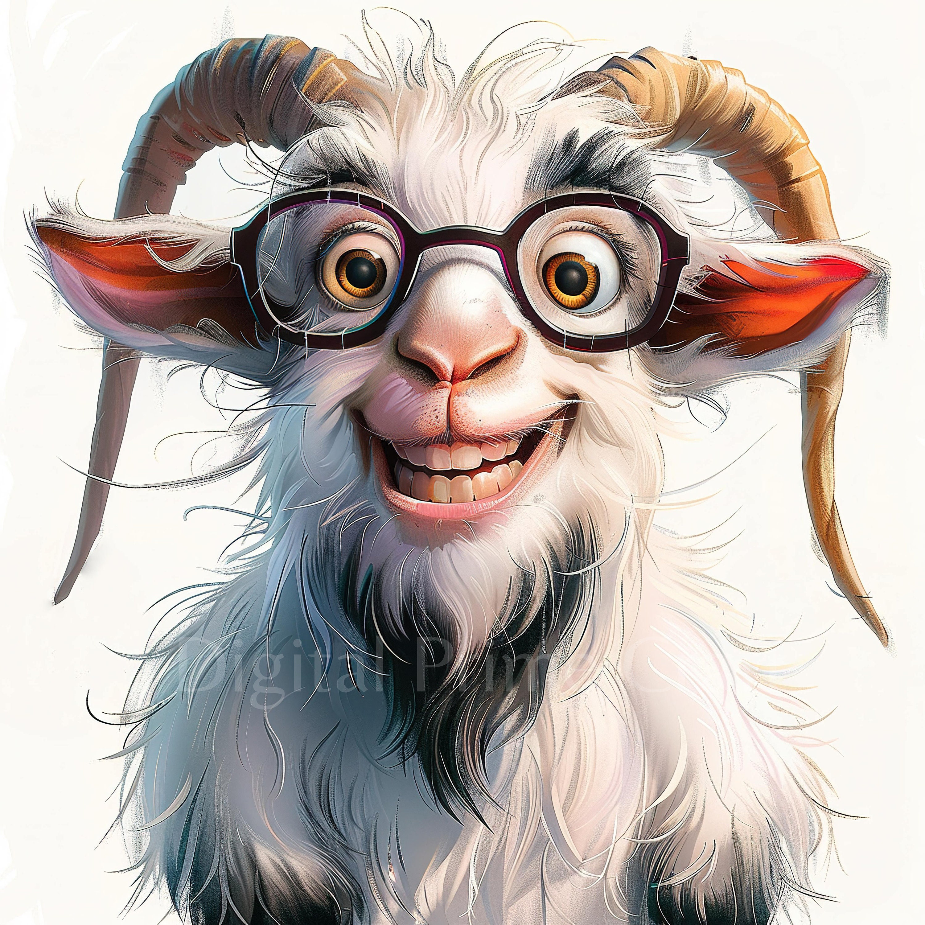 10 Goat Clipart, Funny Animal Clipart, High Quality Jpgs, Digital ...