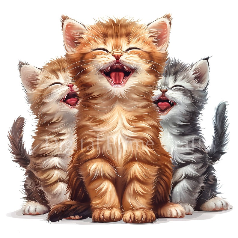 Kitten Clipart, Cat Clipart, Happy Kitten, 10 High Quality Jpgs ...