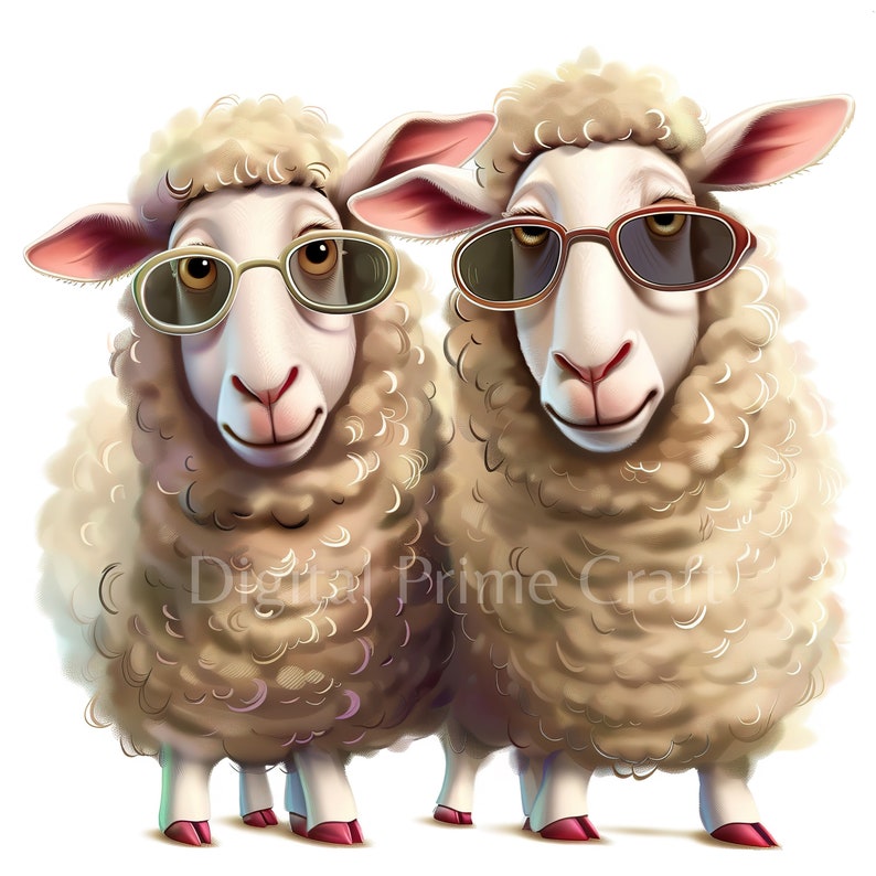 10 Funny Sheep Clipart, High Quality Jpgs, Digital Download, Watercolor ...