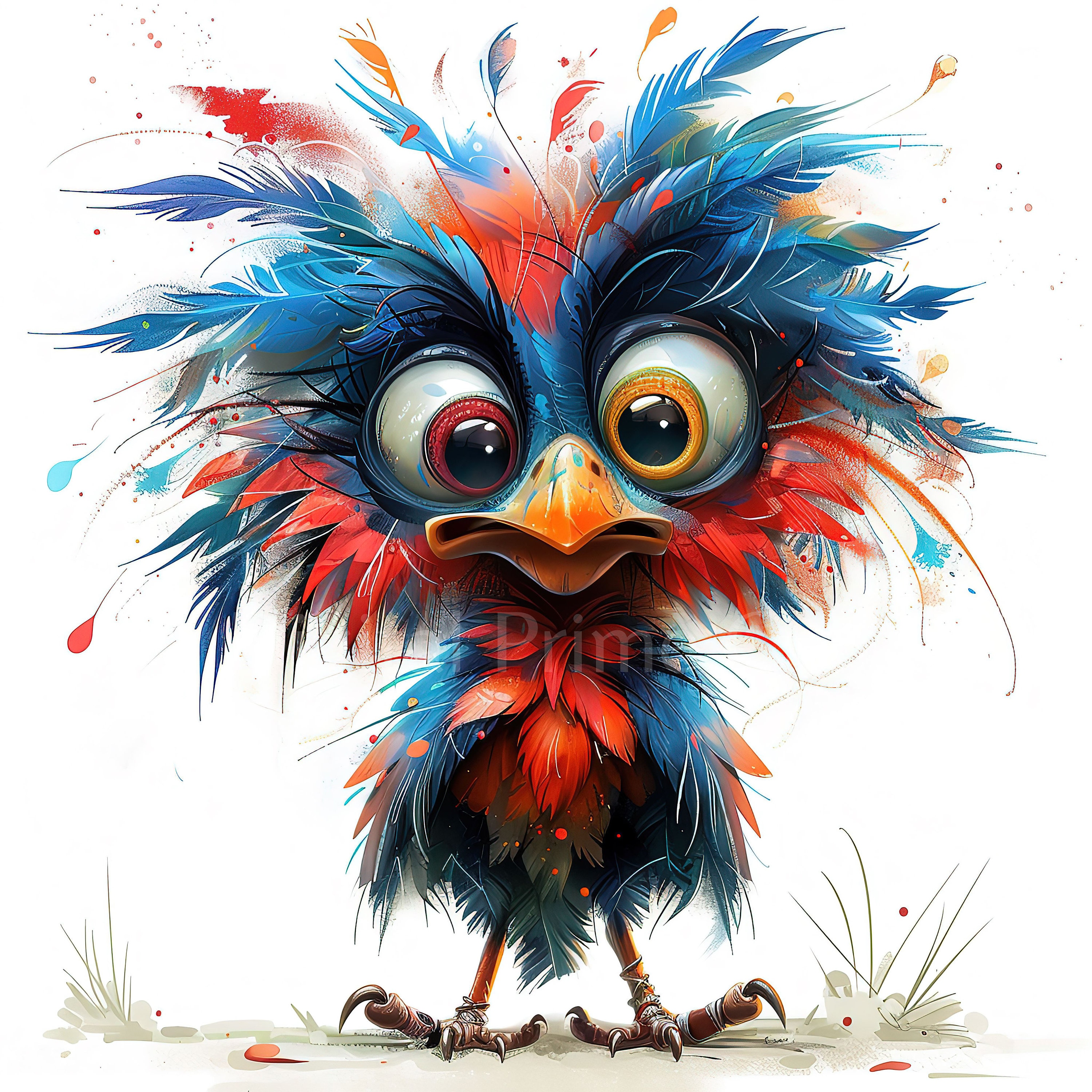 10 Crazy Colorful Bird Clipart, Funny Bird Clipart, High Quality Jpgs ...