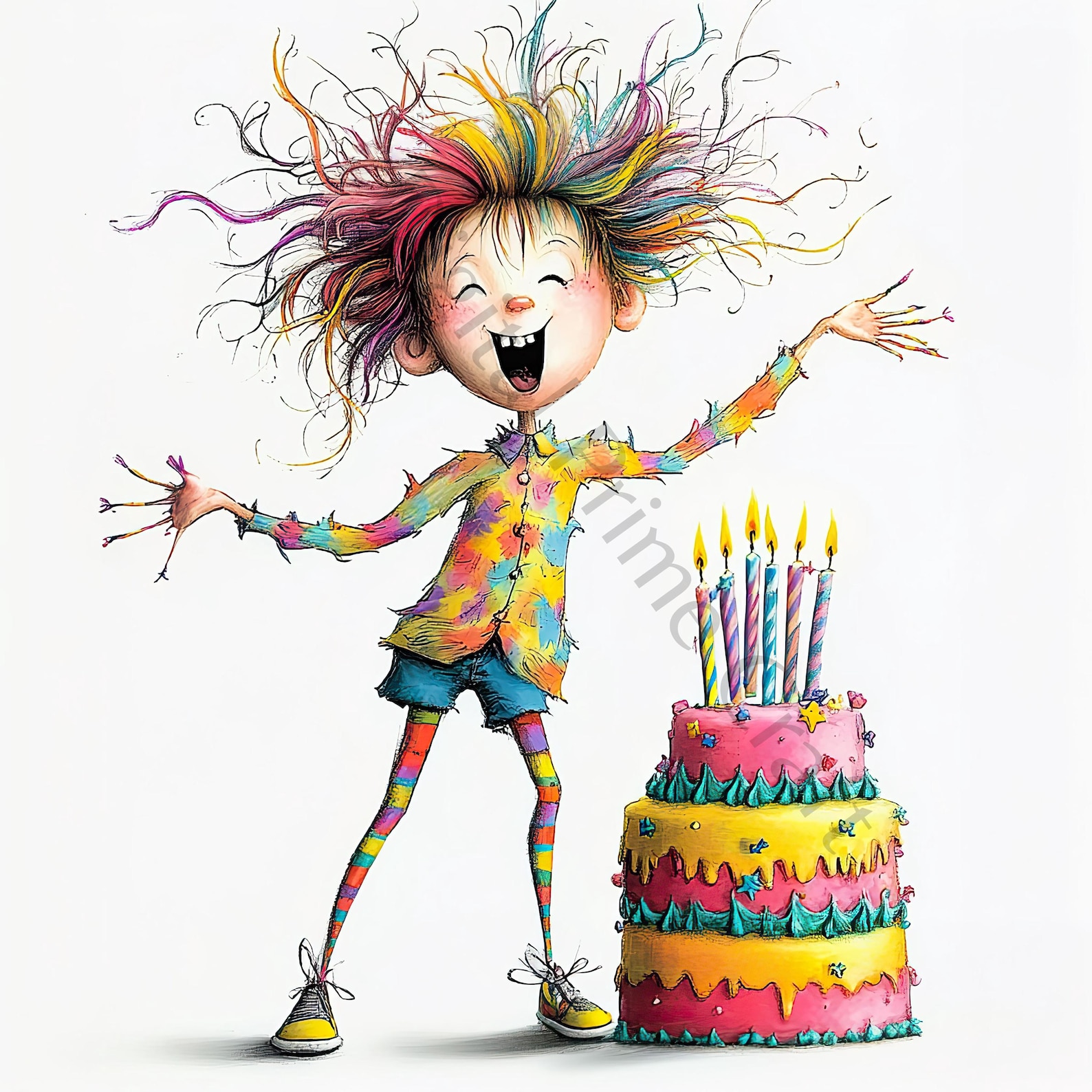 10 Quirky Birthday Clipart, Quirky Birthday Boy Clipart, High Quality ...