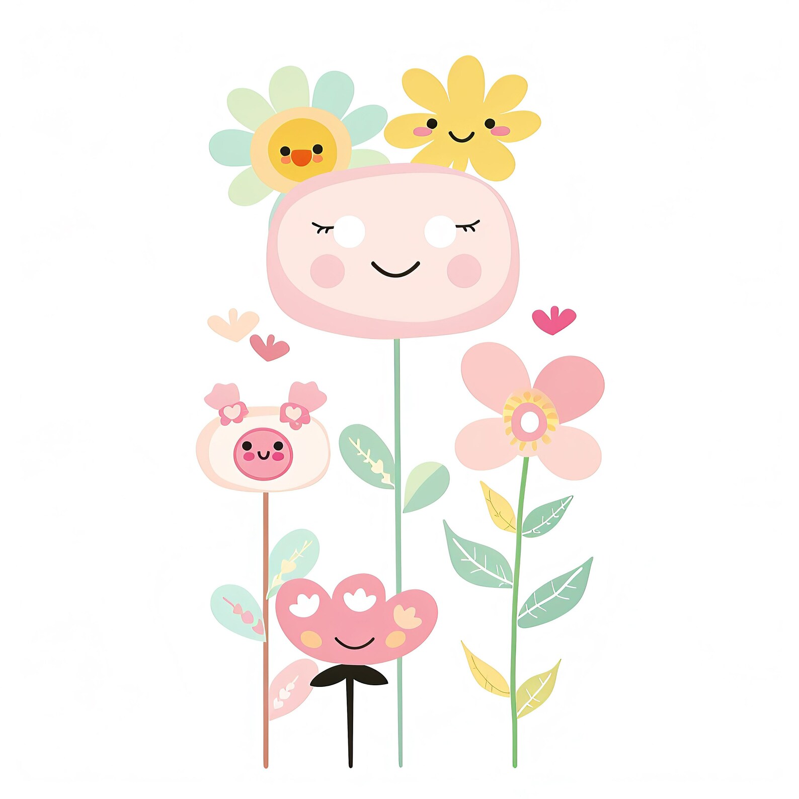 16 Happy Flowers Clipart, Smiling Flowers Clipart, High Quality Jpgs ...