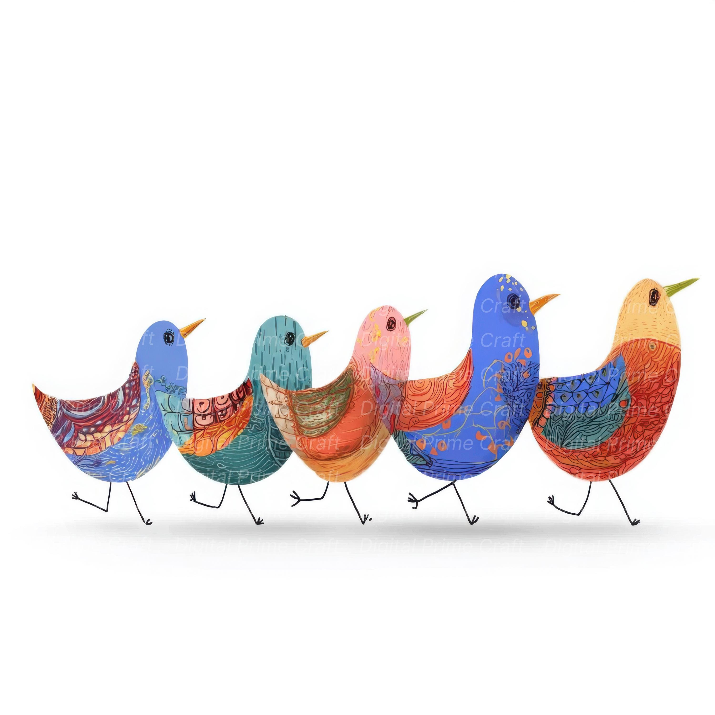 10 Quirky Bird Clipart, Colorful Funny Birds, High Quality Jpgs ...