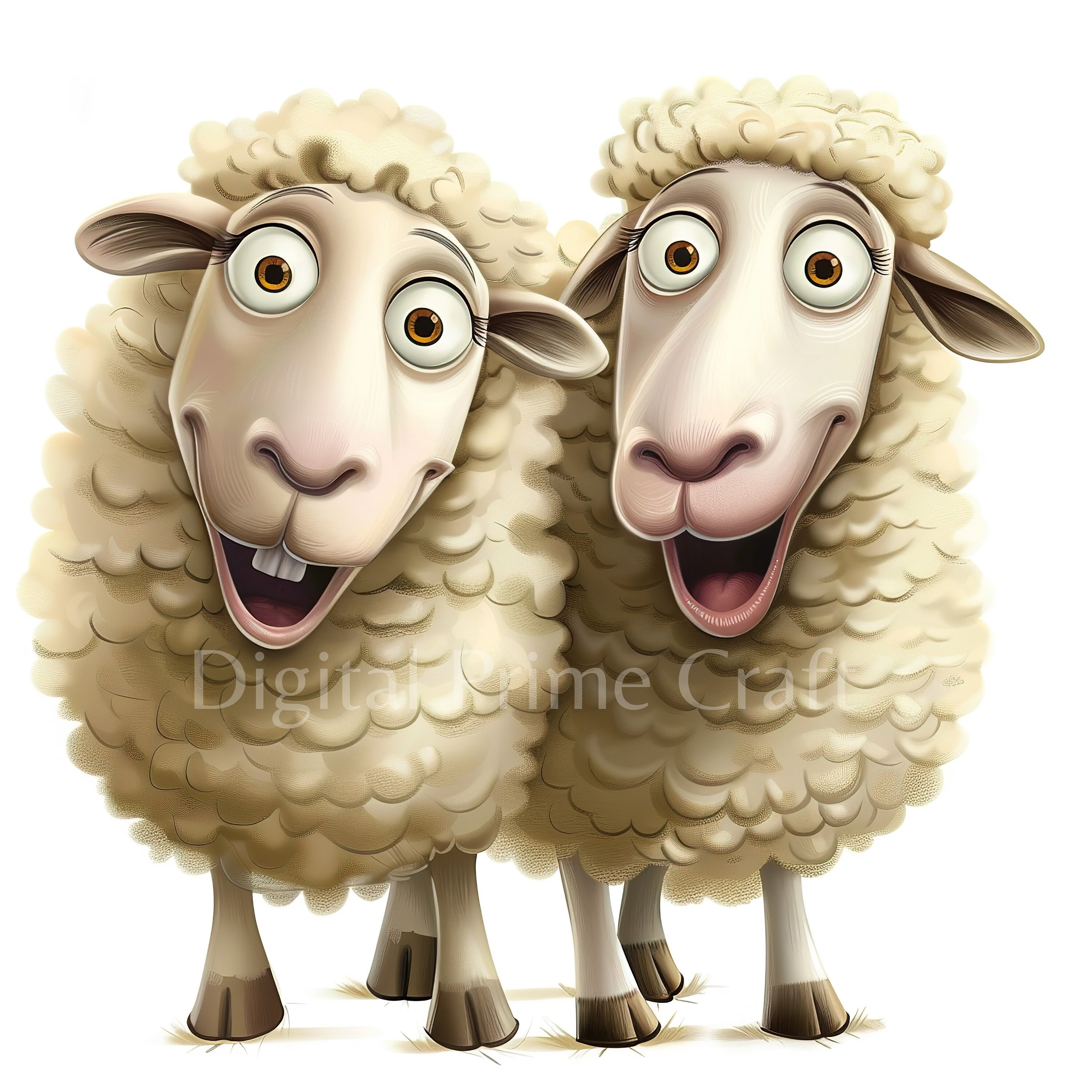 10 Funny Sheep Clipart, High Quality Jpgs, Digital Download, Watercolor ...