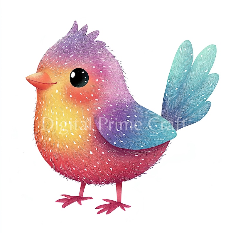 10 Watercolor Whimsical Bird Clipart, Bird Cliaprt,high Quality Jpgs ...