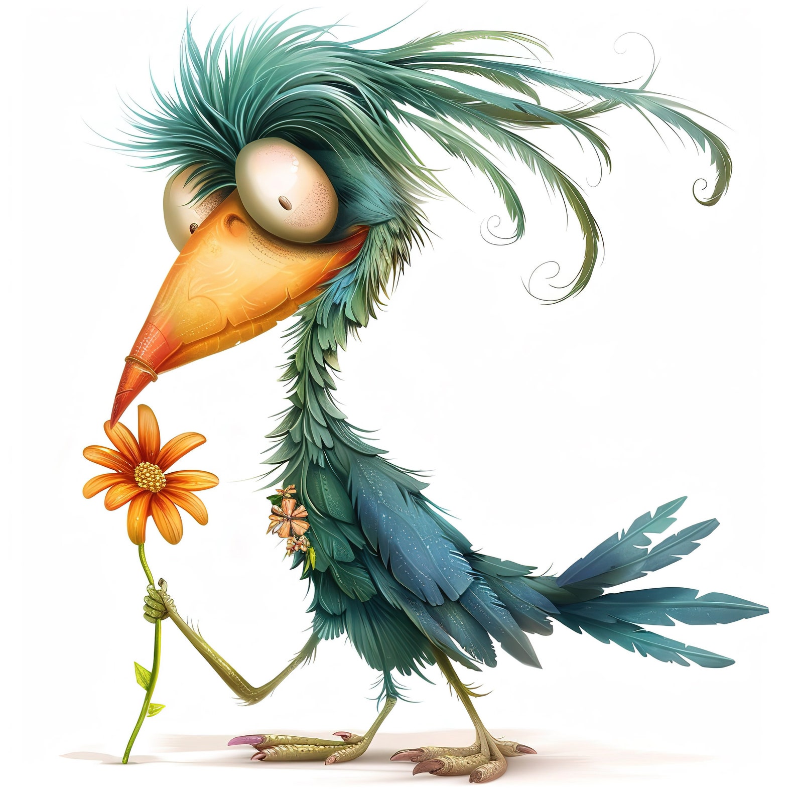 10 Crazy Bird Clipart, Funny Bird Clipart, High Quality Jpgs, Digital ...
