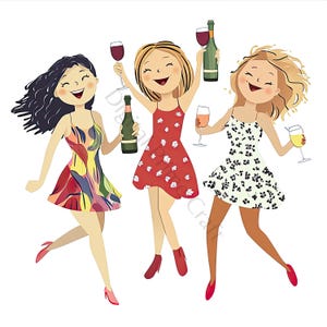 10 Party Clipart, Party Girls Clipart, Birthday Girl, High Quality Jpgs ...