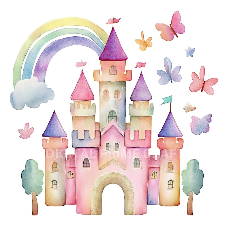 10 Magical Princess Fairytale Castle Clipart, High Quality Jpgs ...