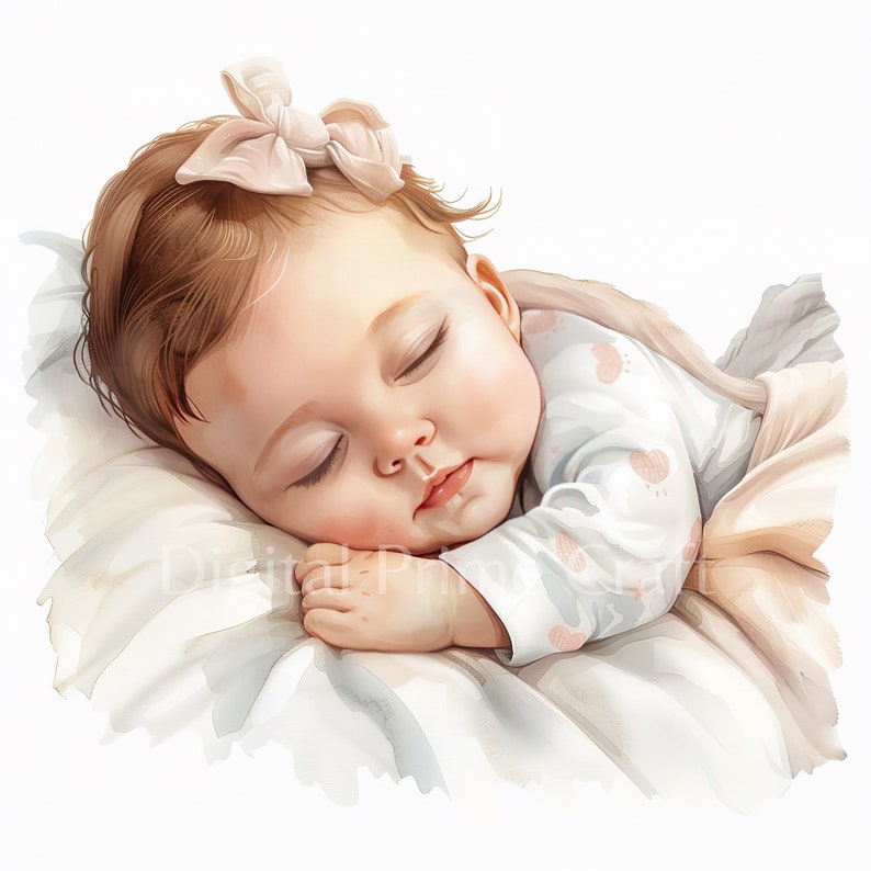 10 Baby Clipart, Newborn Baby Girl Clipart, Nursery Print, High Quality ...