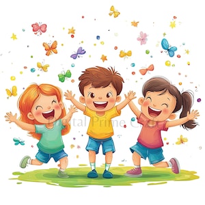 10 Happy Kids Clipart, Kids Clipart, High Quality Jpgs, Digital ...