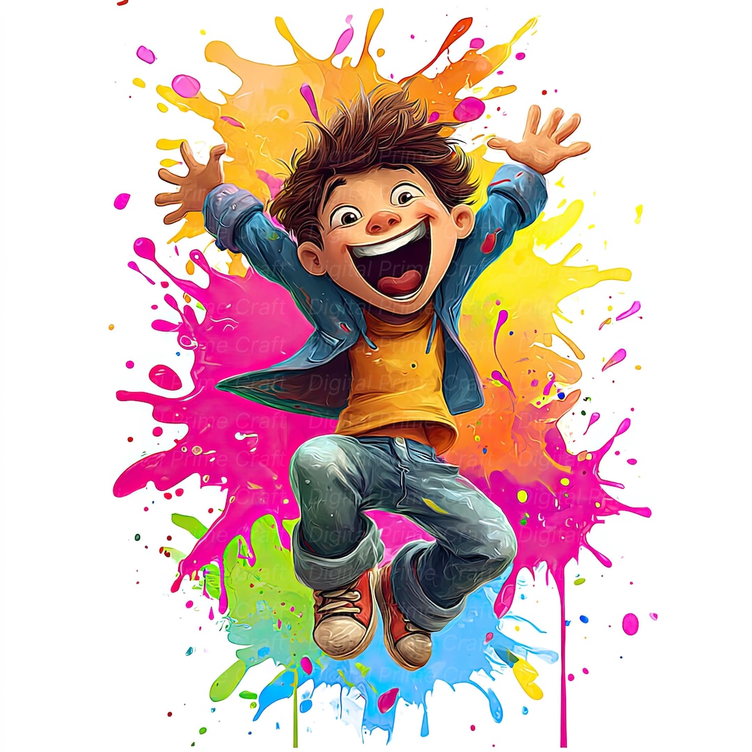 10 Happy Boy, Happiness Clipart, Funny Boy, High Quality Jpgs, Digital ...