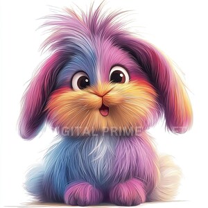 10 Colorful Bunny Clipart, Rabbit Clipart, High Quality Jpgs, Digital ...