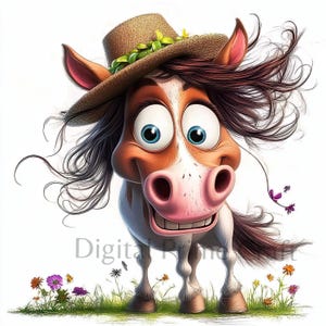 10 Crazy Horse Clipart, Funny Animal Clipart, High Quality Jpgs ...