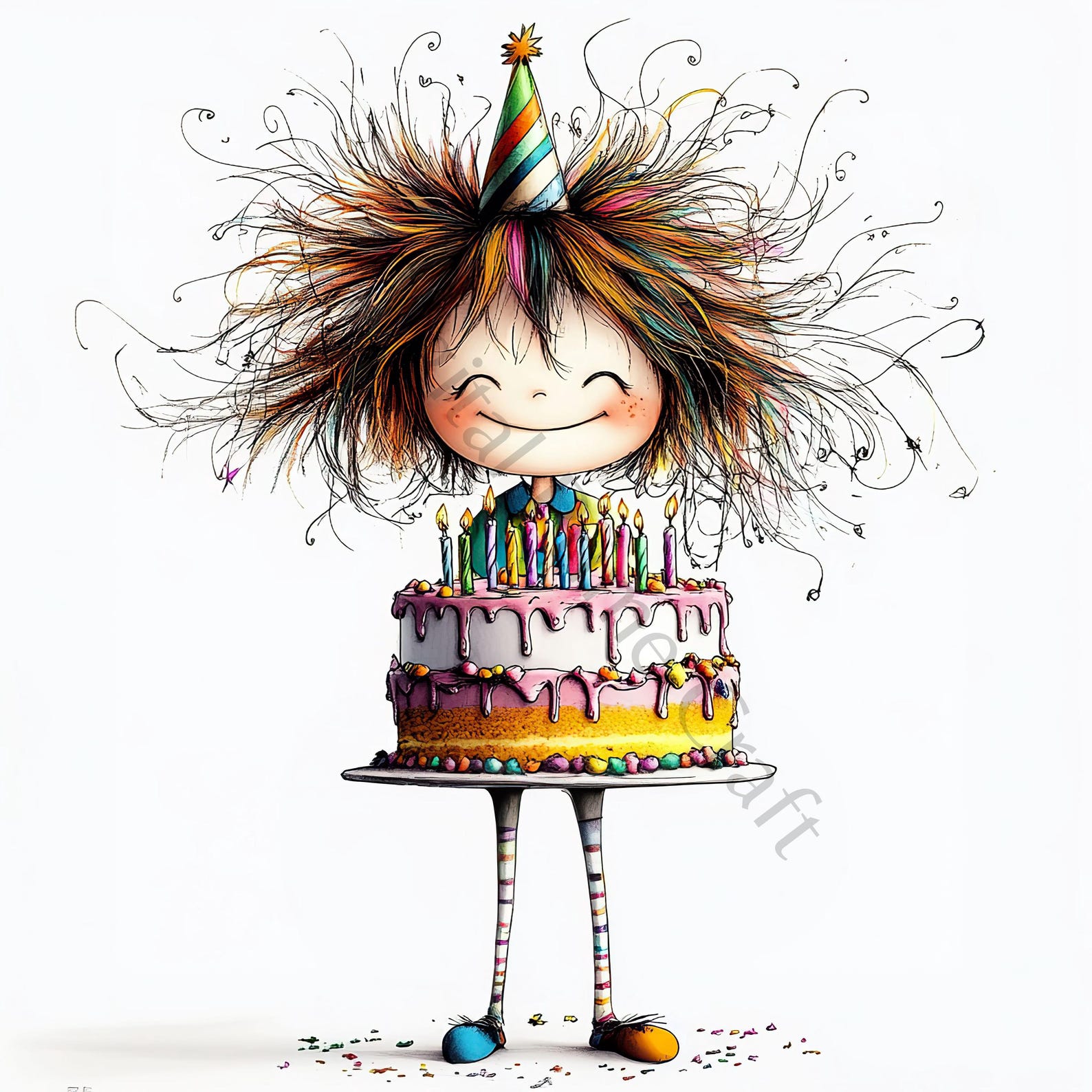 10 Birthday Clipart, Quirky Birthday Boy Clipart, High Quality Jpgs ...
