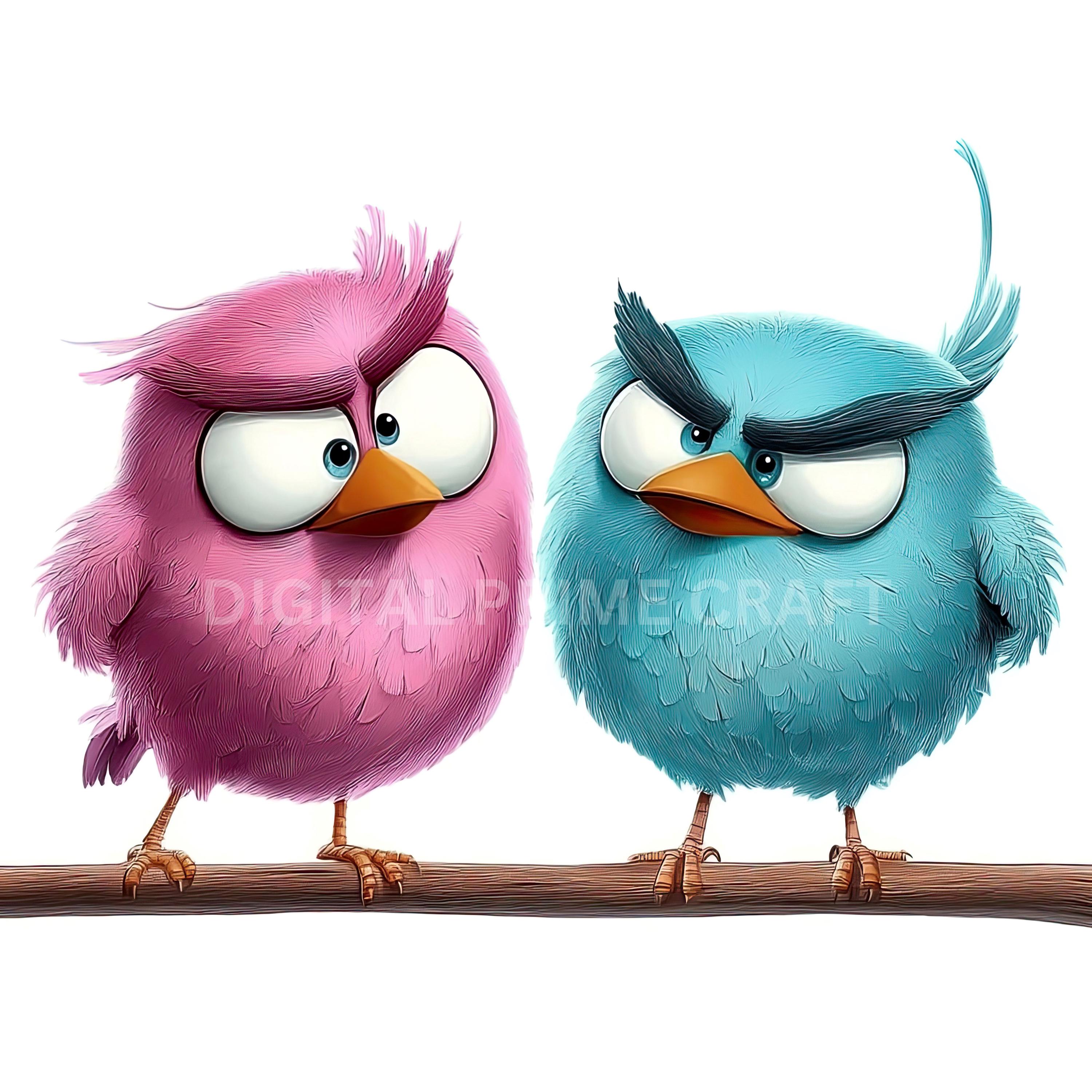 10 Funny Bird Clipart, Crazy Bird Clipart, High Quality Jpgs, Digital ...