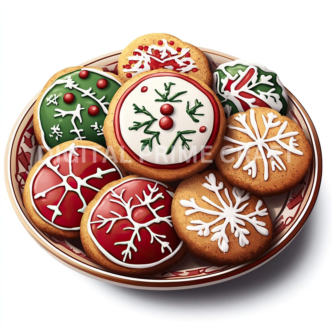 10 Christmas Cookies Clipart, Christmas Clipart, JPG Files, Digital ...