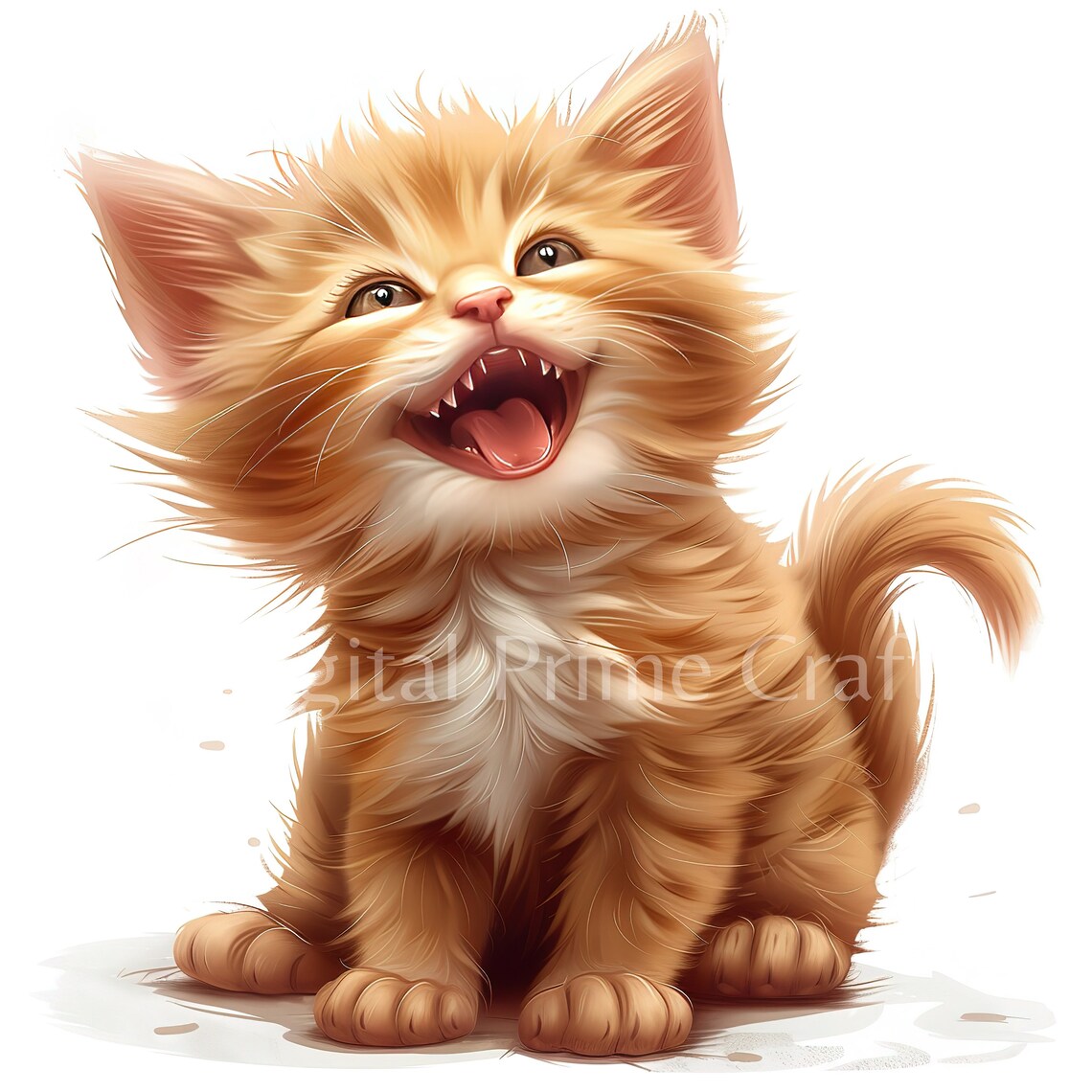 Kitten Clipart, Cat Clipart, Happy Kitten, 10 High Quality Jpgs Digital ...