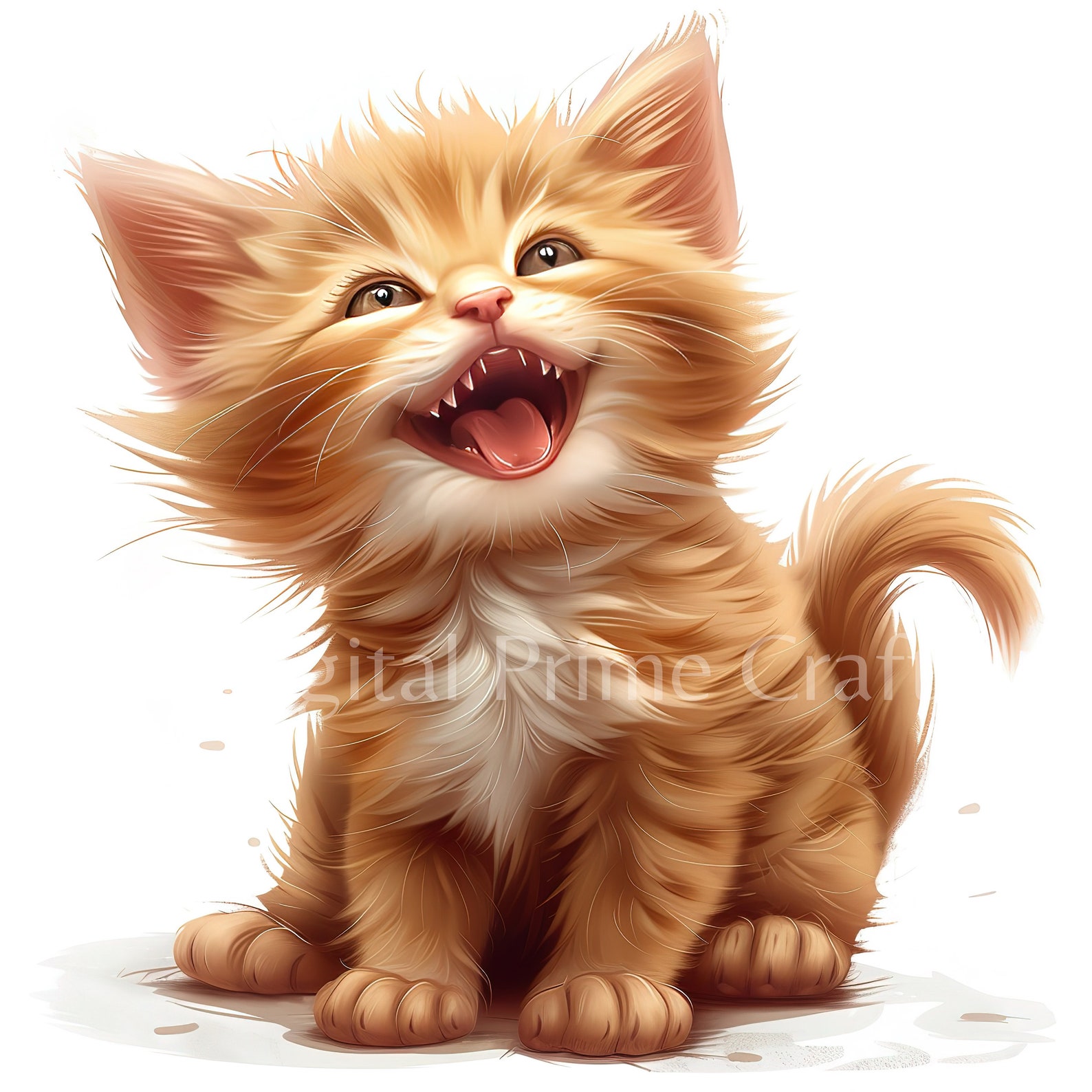 Kitten Clipart, Cat Clipart, Happy Kitten, 10 High Quality Jpgs ...