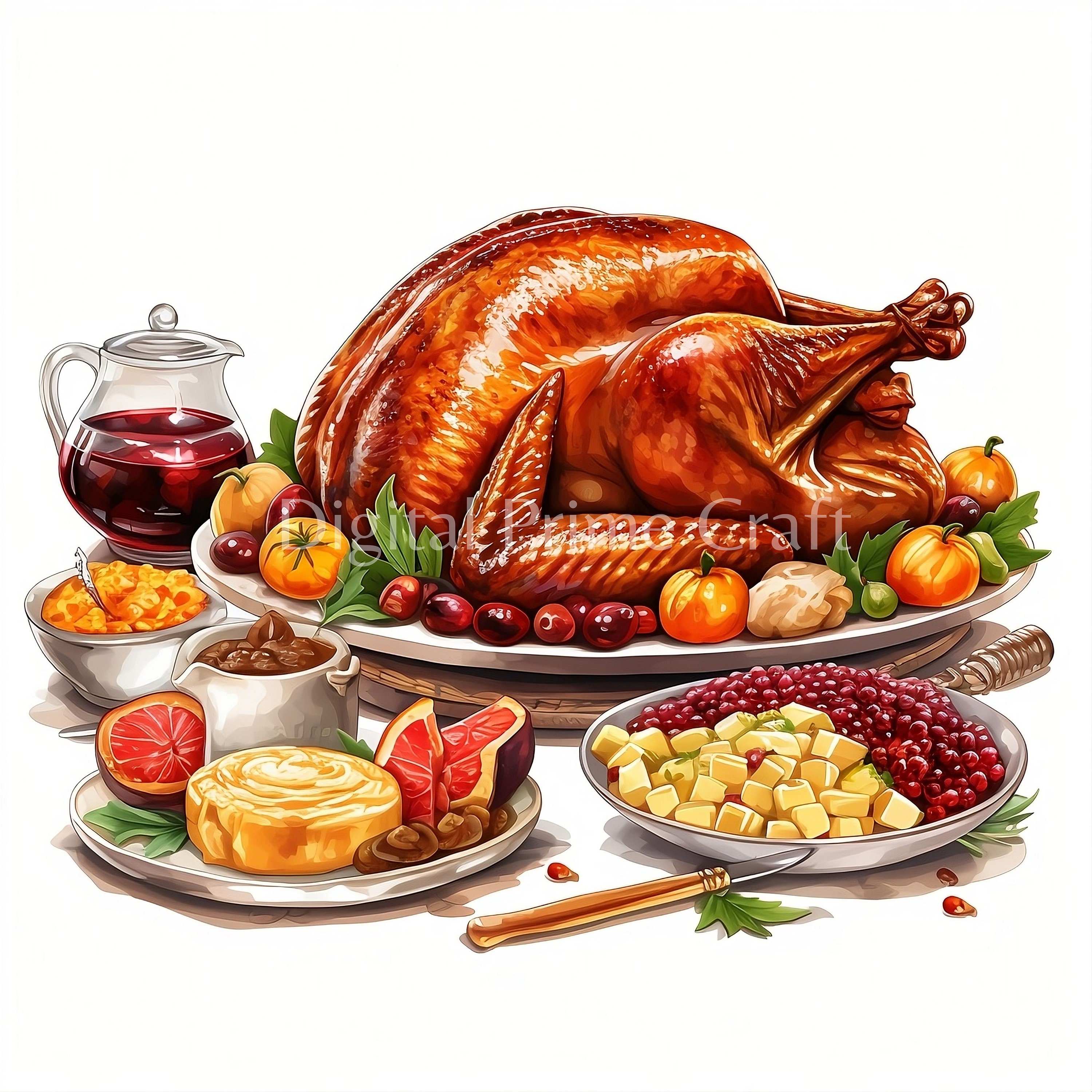 Thanksgiving Clipart, High Quality JPG Files, Digital Download, Card ...