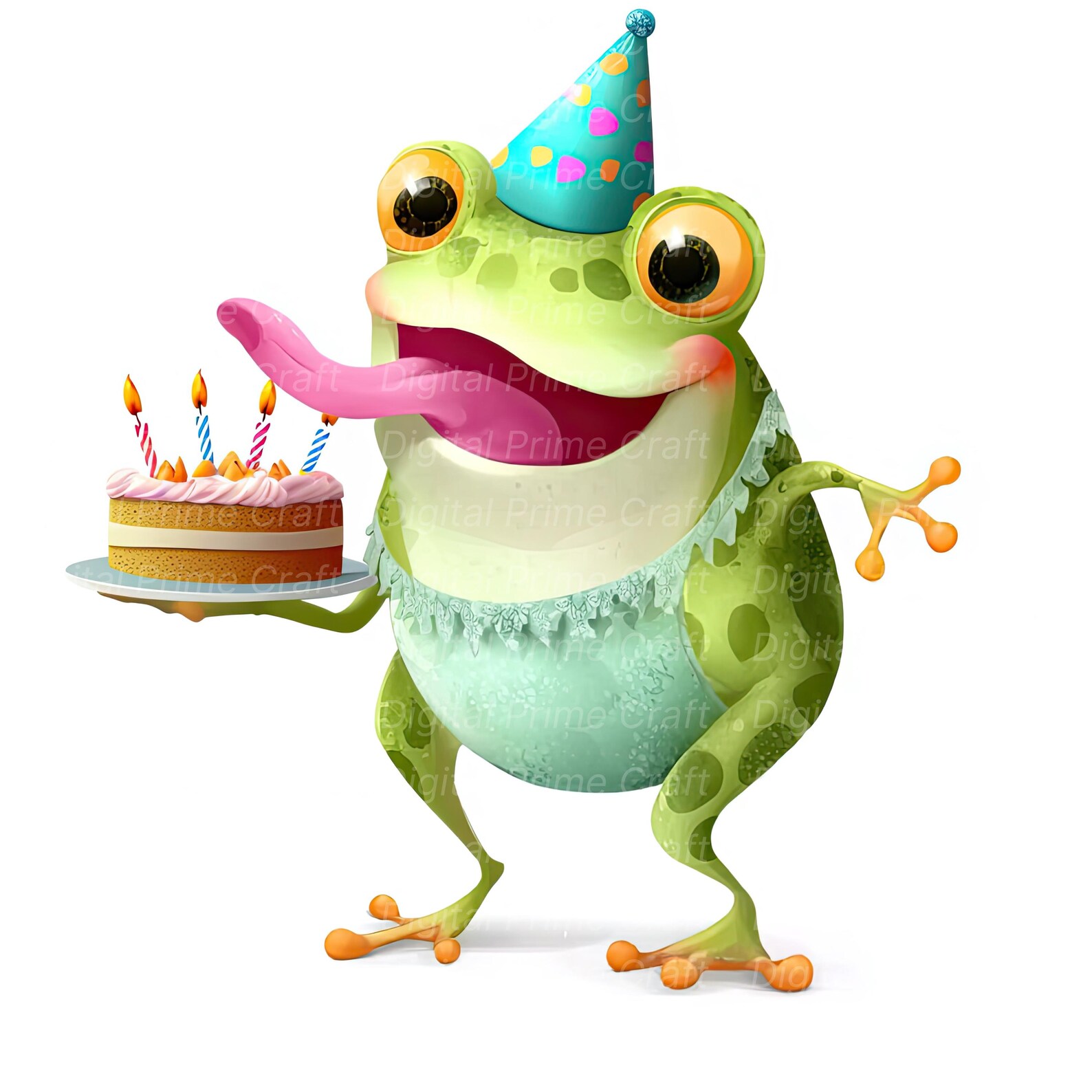 10 Birthday Clipart, Quirky Birthday Frog Clipart, High Quality Jpgs ...
