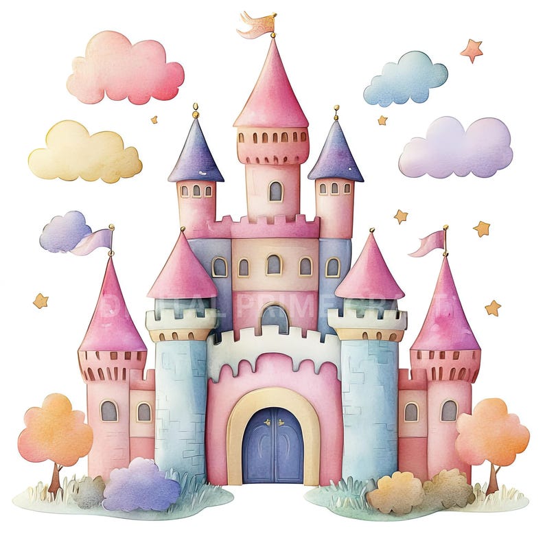 10 Magical Princess Fairytale Castle Clipart, High Quality Jpgs ...