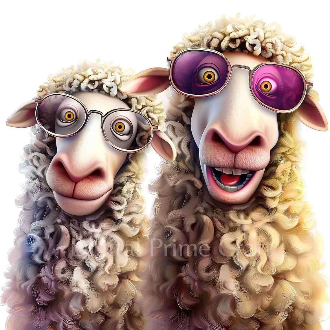 10 Funny Sheep Clipart, High Quality Jpgs, Digital Download, Watercolor ...
