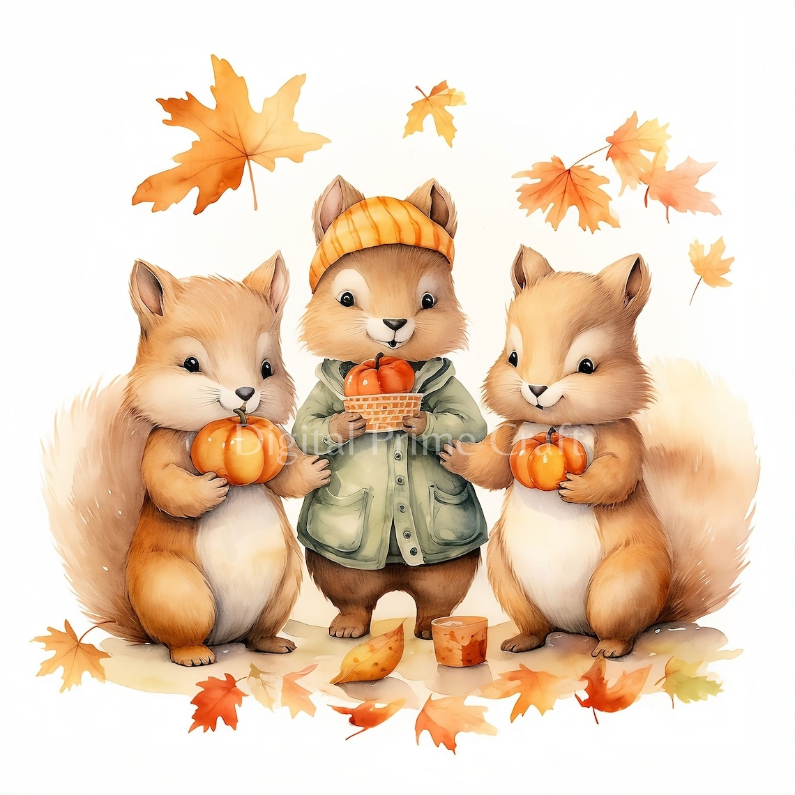 Thanksgiving Clipart, Cute Animals, 8 High Quality Jpgs, Digital ...