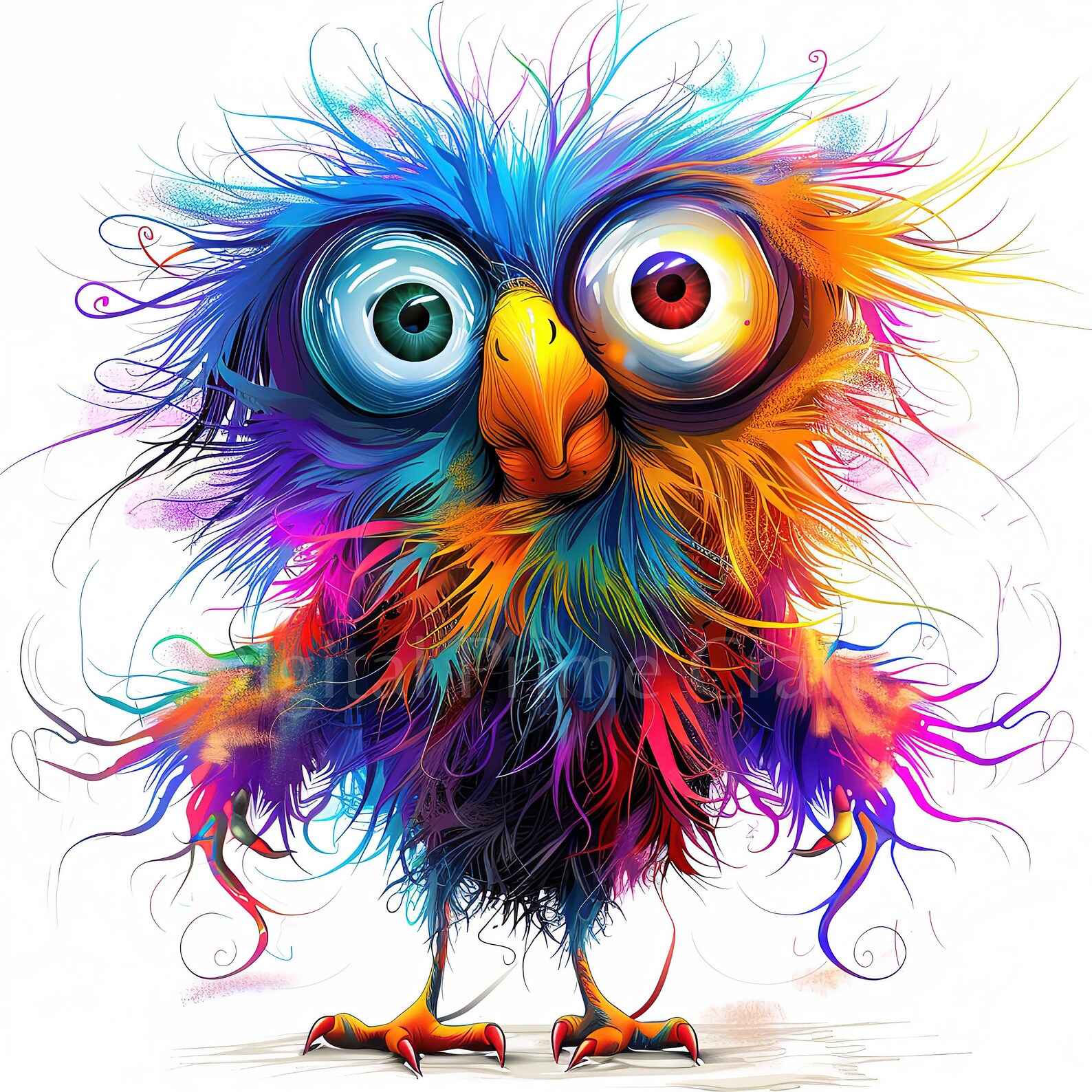 10 Crazy Colorful Bird Clipart, Funny Bird Clipart, High Quality Jpgs ...