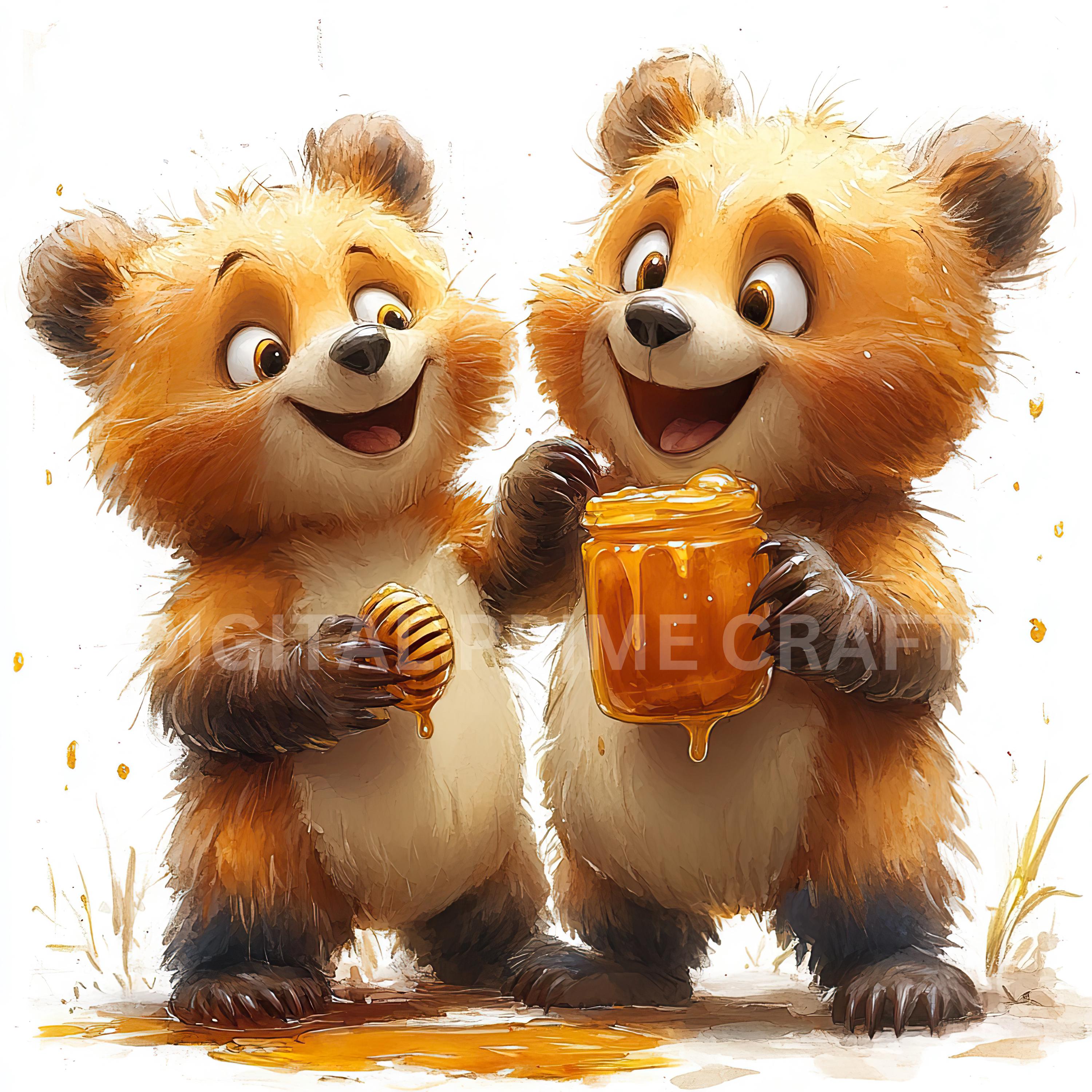 10 Honey Bear Clipart, Bear Clipart, Honey Clipart, High Quality Jpgs ...