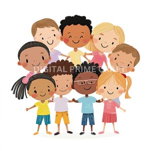 10 School Kids Clipart, Happy Kids Clipart, High Quality Jpgs, Digital ...