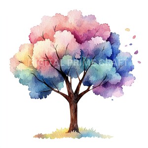 10 Tree Clipart, Colorful Tree Clipart, High Quality Jpgs, Digital ...