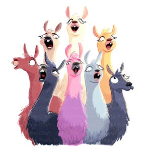 10 Llama Clipart, Funny Animal Clipart, High Quality Jpgs, Digital ...