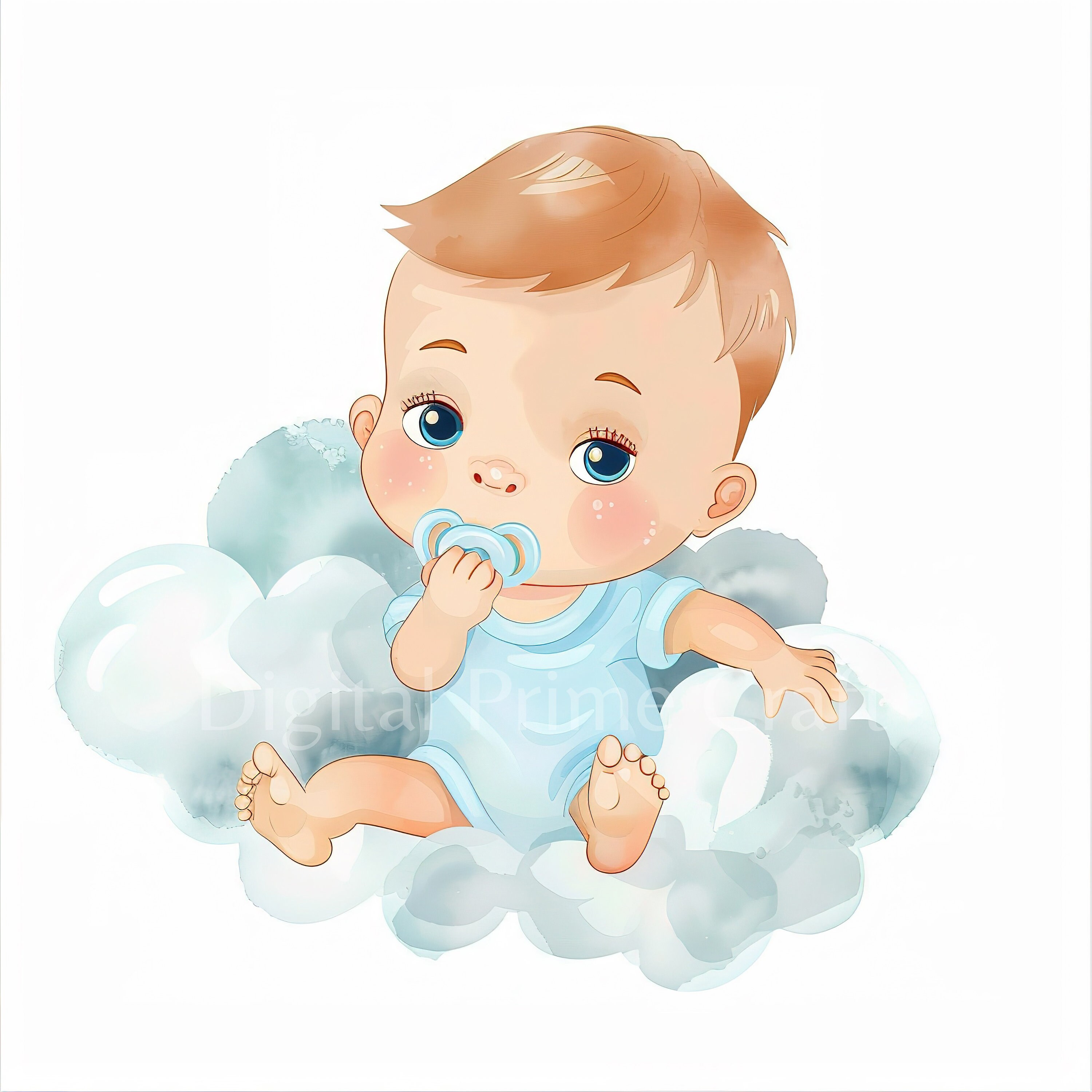 Baby Boy Clipart, Newborn Baby Boy Clipart, 14 High Quality Jpgs ...