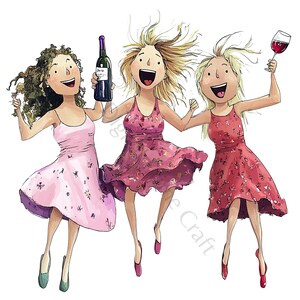 10 Party Clipart, Party Girls Clipart, Birthday Girl, High Quality Jpgs ...