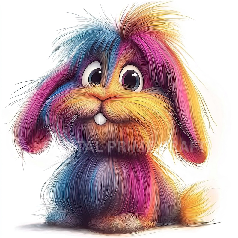 10 Colorful Bunny Clipart, Rabbit Clipart, High Quality Jpgs, Digital ...