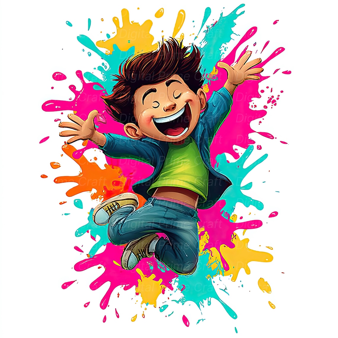 10 Happy Boy, Happiness Clipart, Funny Boy, High Quality Jpgs, Digital ...