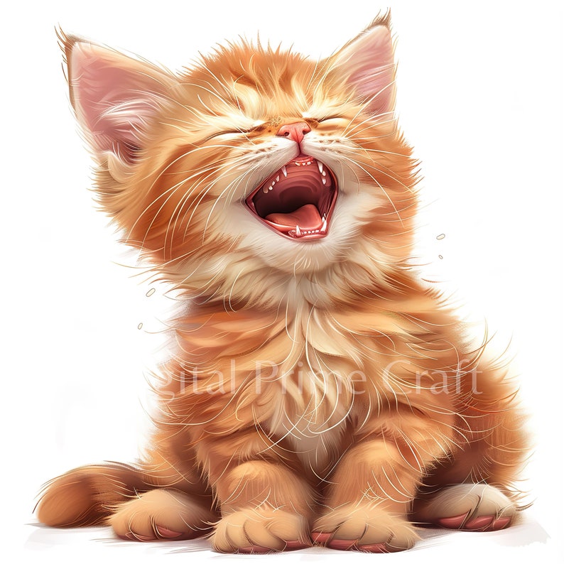 Kitten Clipart, Cat Clipart, Happy Kitten, 10 High Quality Jpgs ...