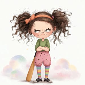 10 Grumpy Girl Clipart, Quirky Girl, Angry Girl, High Quality Jpgs ...