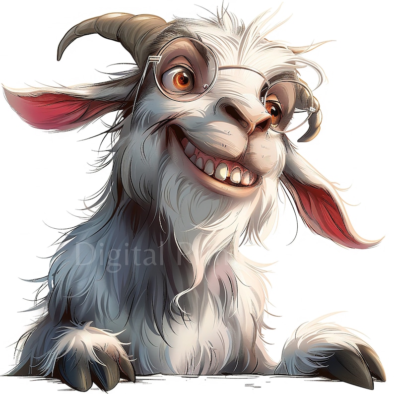 10 Goat Clipart, Funny Animal Clipart, High Quality Jpgs, Digital ...
