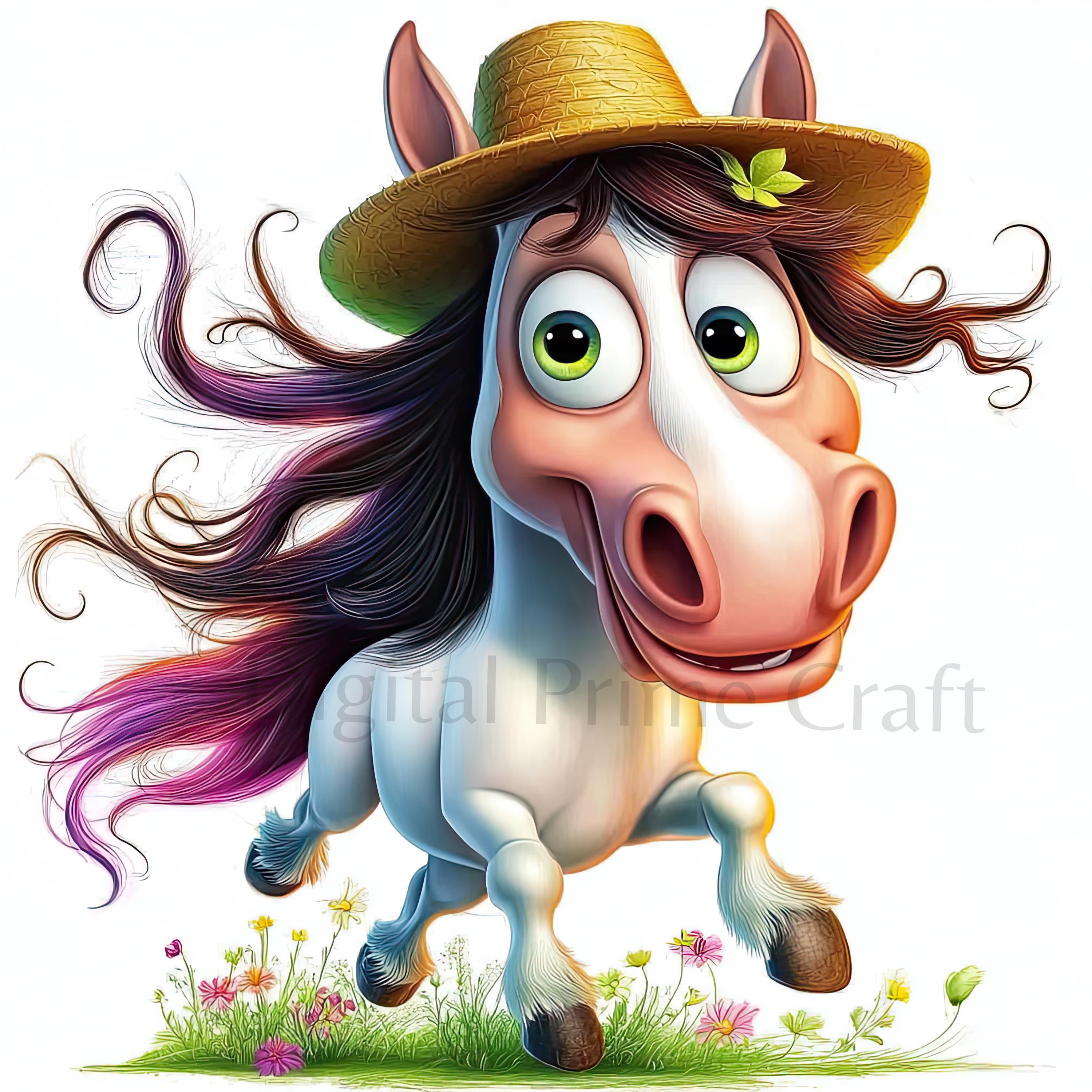10 Crazy Horse Clipart, Funny Animal Clipart, High Quality Jpgs ...