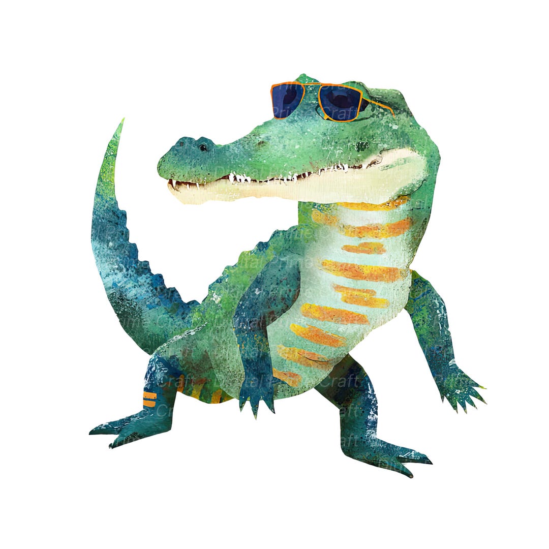 10 Alligator Clipart, Crocodile Clipart, Nursery Decor, High Quality ...