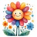 11 Smiling Flowers, Happy Flowers Clipart, High Quality Jpgs, Digital ...